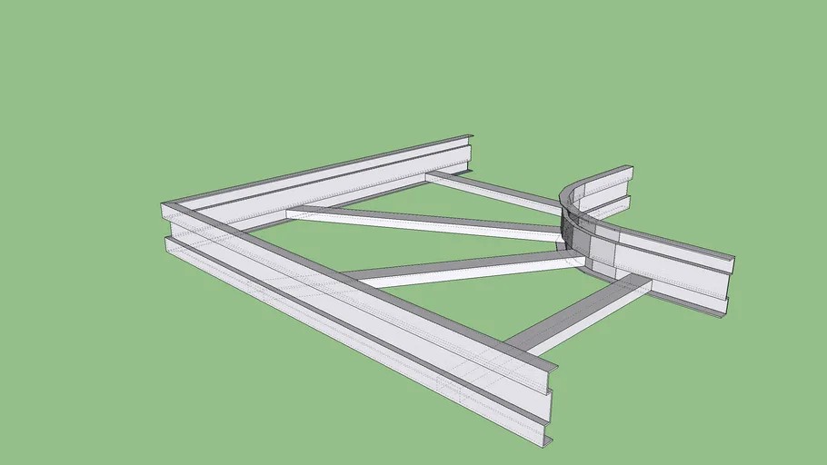 CABLE LADDER 90 Horizontal Bend 900x100 3d model