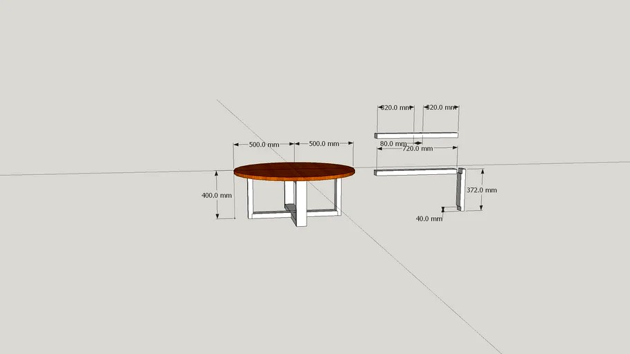 Coffee Table With dimensions 3d model