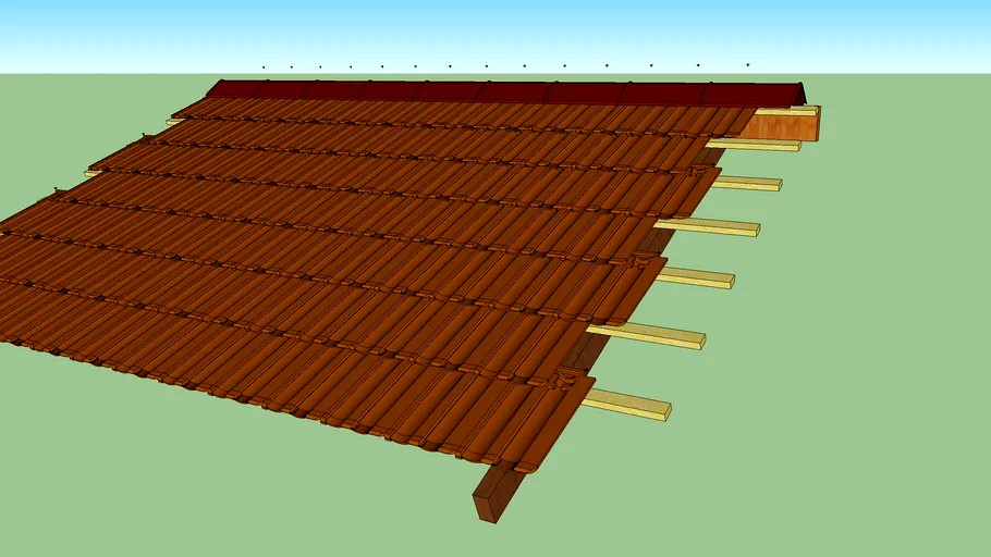 Calicut Tile Roof 3d model