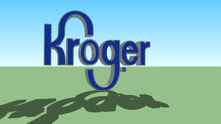 The Kroger logo. 3d model