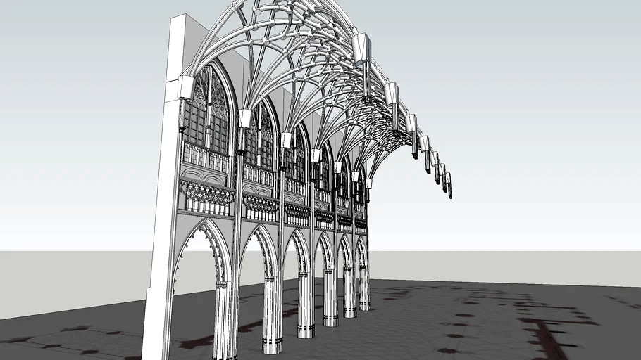 Gothic cathedral 7/7 Ceiling and vaults 3d model