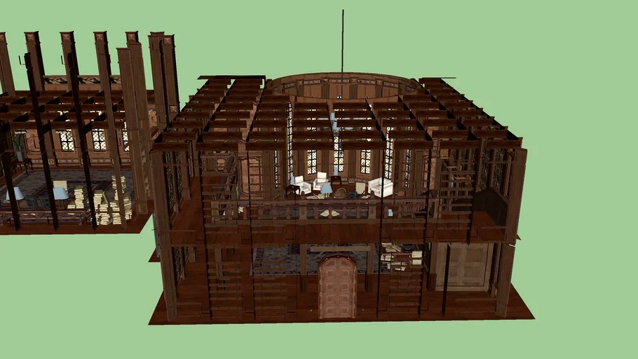 Croft Manor - Bibliothek 3d model