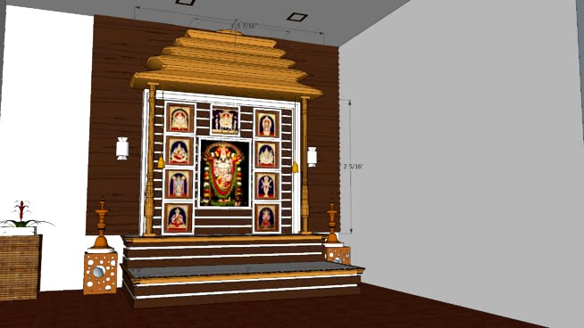 Mandir Pooja Room 3d model