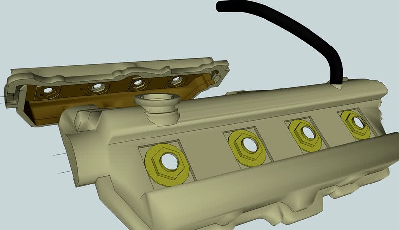 Build your own V8 engine - Rocker Covers 3d model