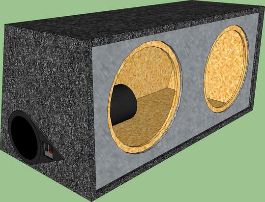Dual ported 12 inch subwoofer box 3d model