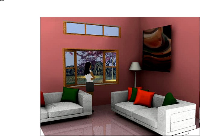 View through window 3d model