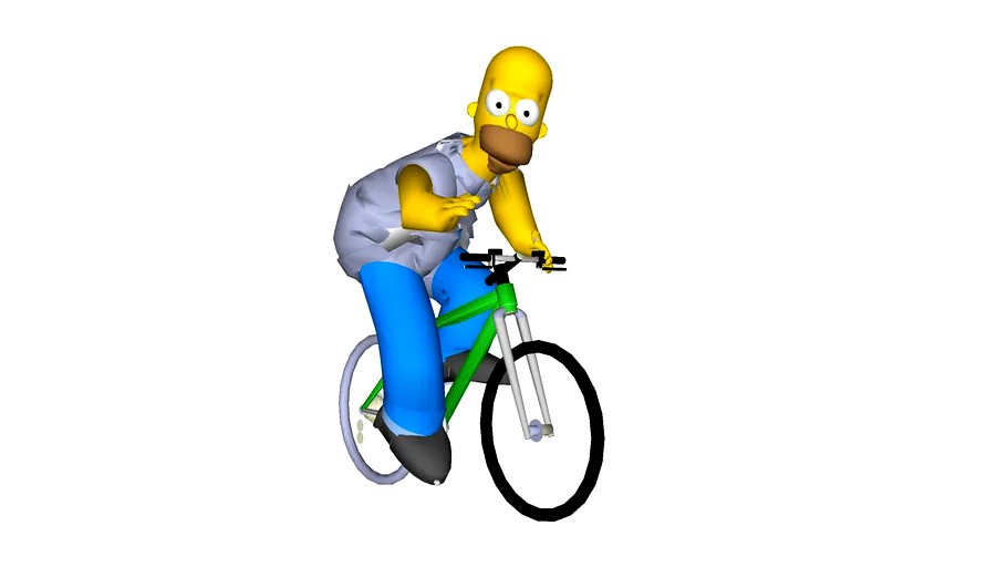 3D Homer Simpson is Riding Bicycle model