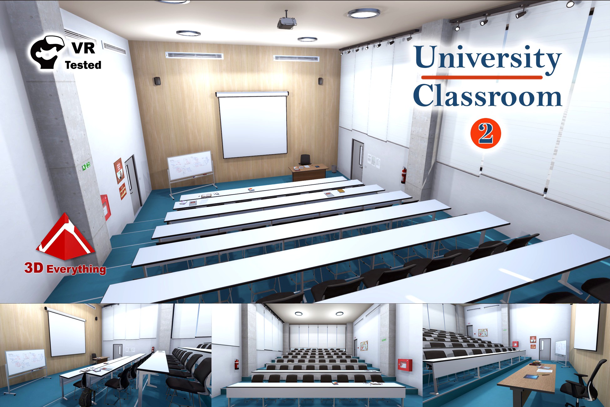 University Classroom 2 3d model