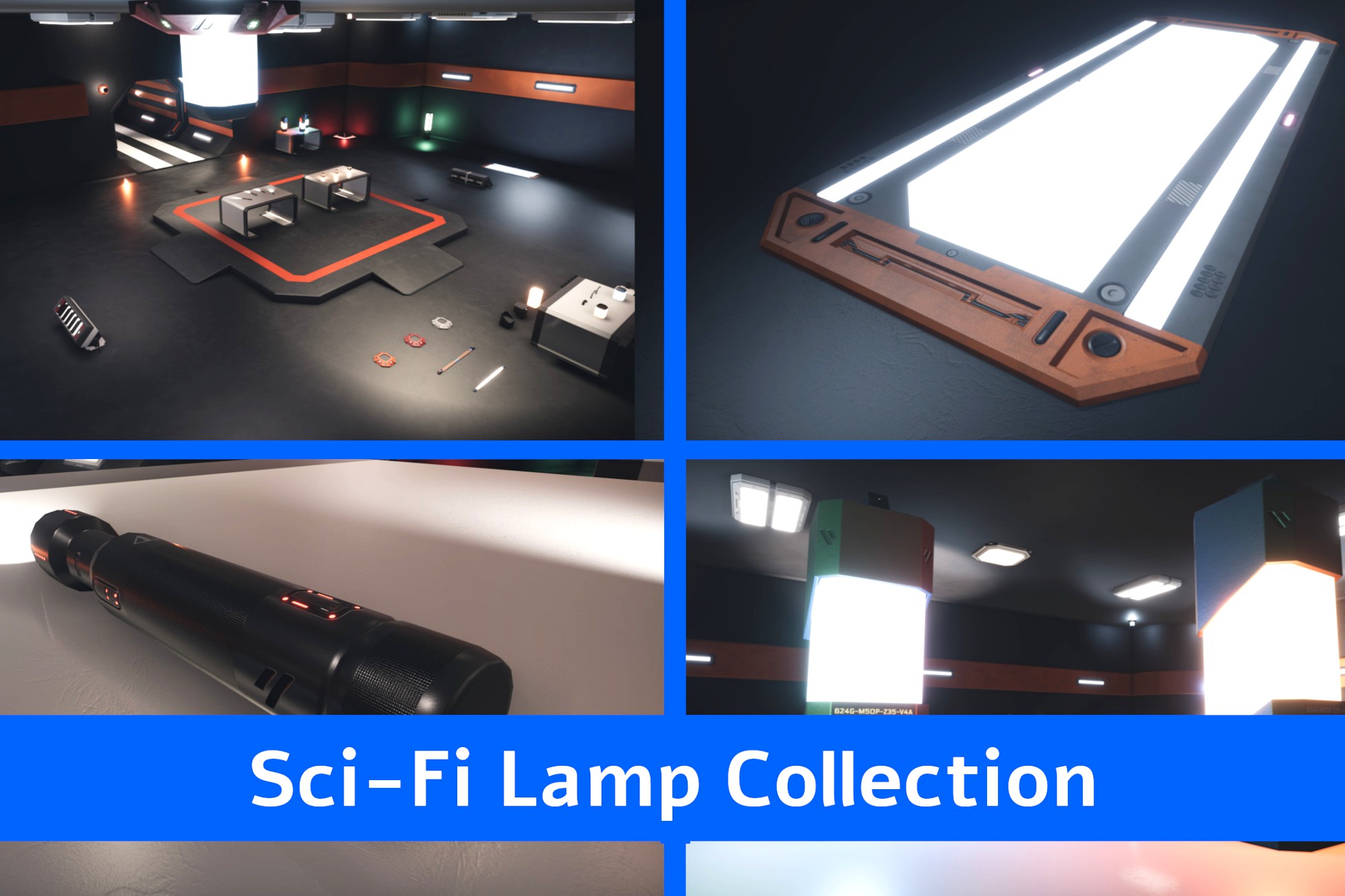 Sci-Fi Lamp Collection 3d model