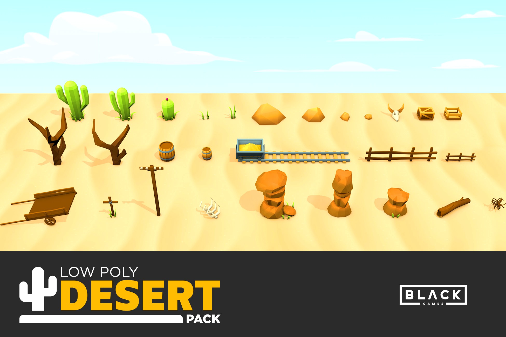 Blacked: Low Poly Desert Pack 3d model