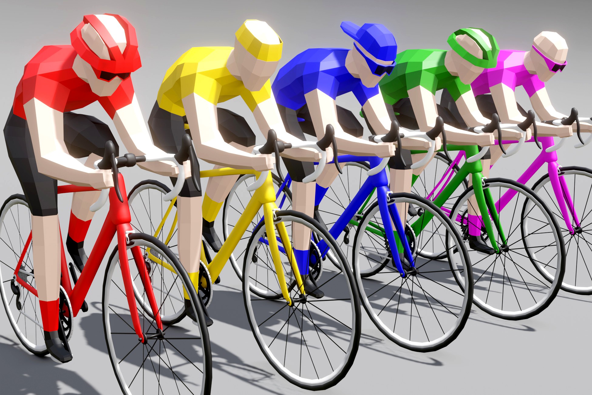 Low Poly Cyclist 3d model