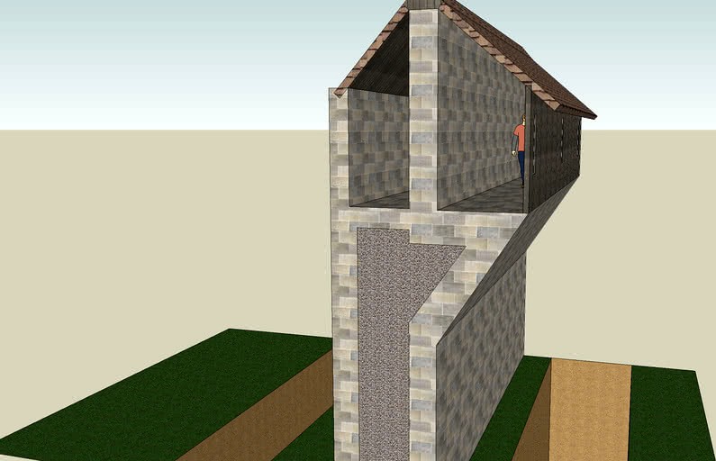 Cross section of a wall 3d model