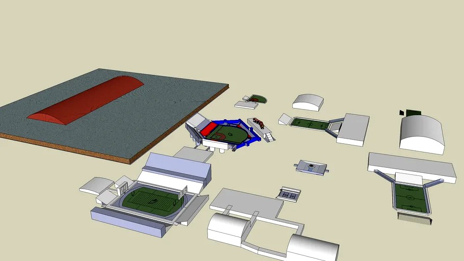 Sports Complex 3d model