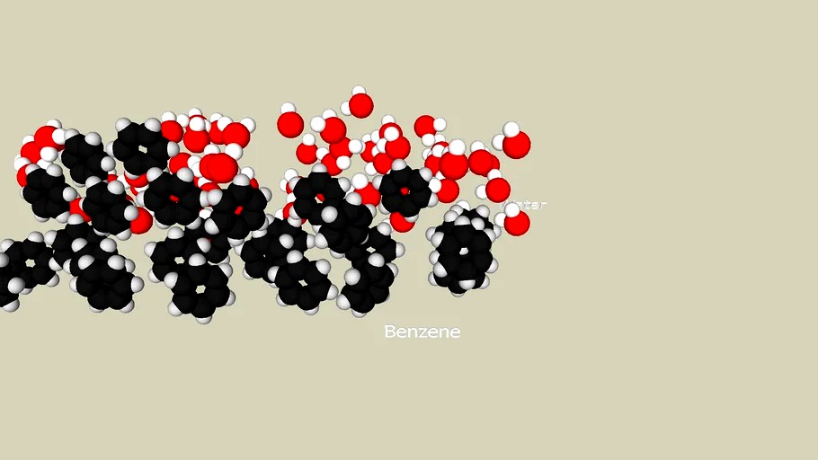 Heterogeneous Mixture of Benzene and Water 3d model