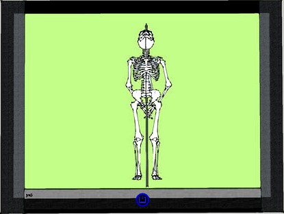 X-Ray machine with gruesome impaled skeleton 3d model