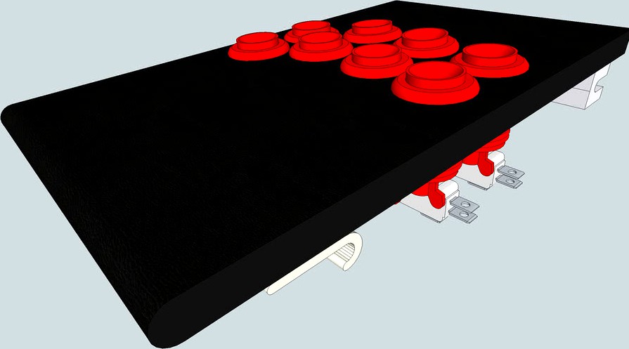 6' Modular Panel 8 button layout 3d model