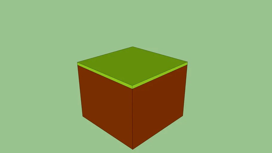 Minecraft Simple Grass Block 3d Model