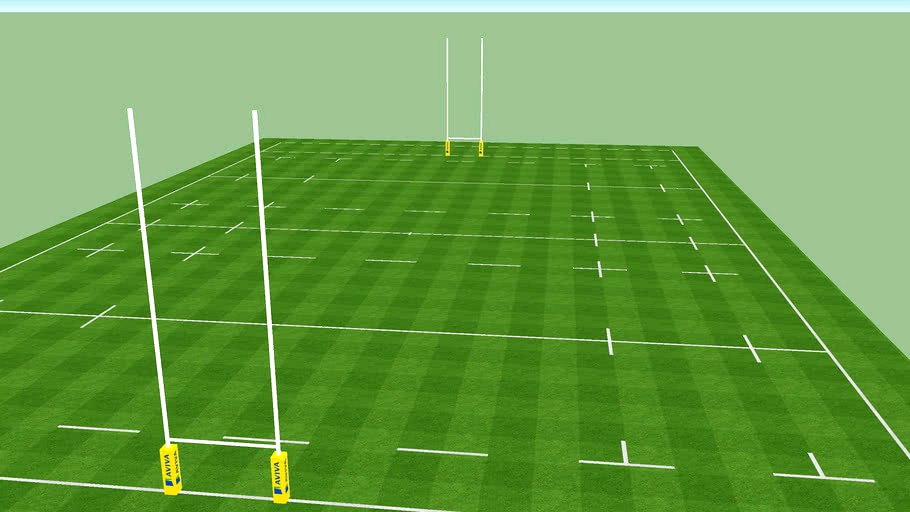 Rugby Pitch 3d model