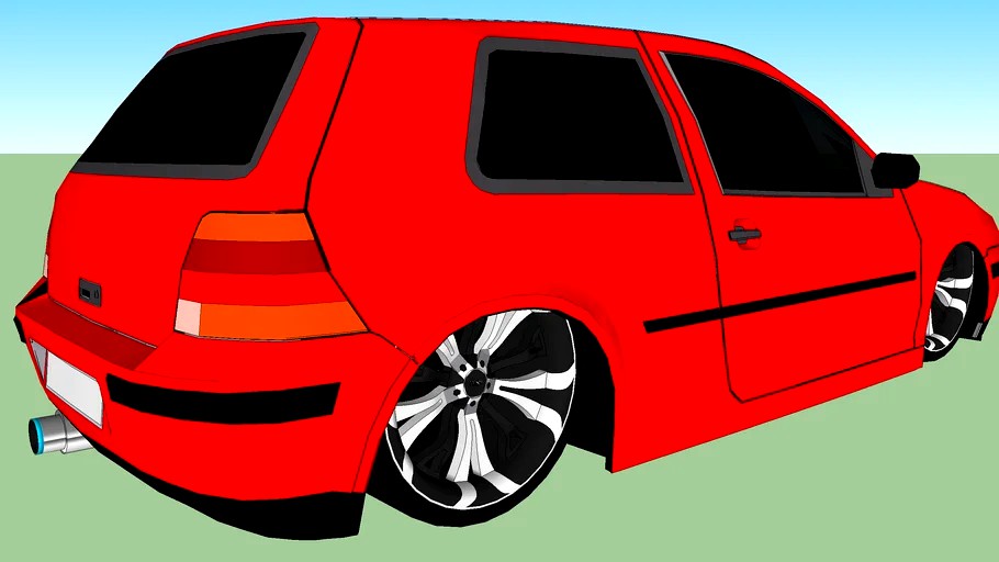 volkwasgen golf serie II gti rouge furio limited edition 3d model