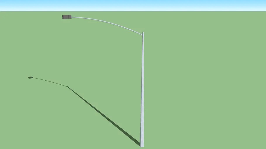 California Curved Street Light 1A 3d model