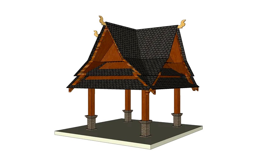 malay traditional wakaf 3d model