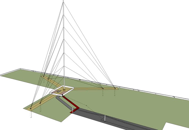 460' Guyed Tower 3d model