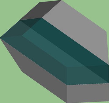 Epsomite crystal structure with translucent quarter 3d model