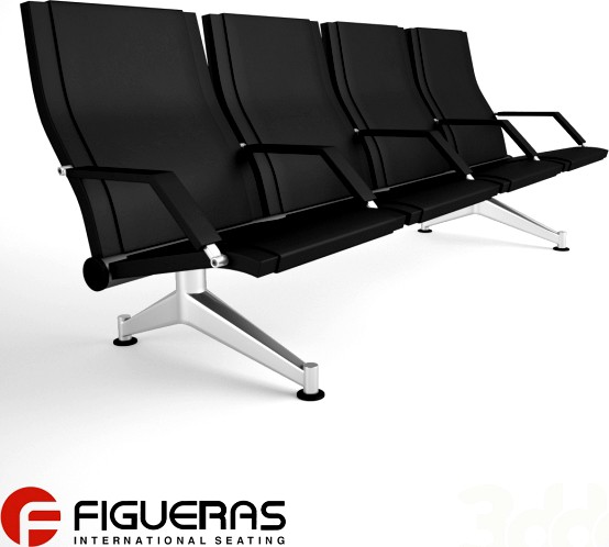 Figueras 3100 Mauro - Ergonomic benches for airports 3d model