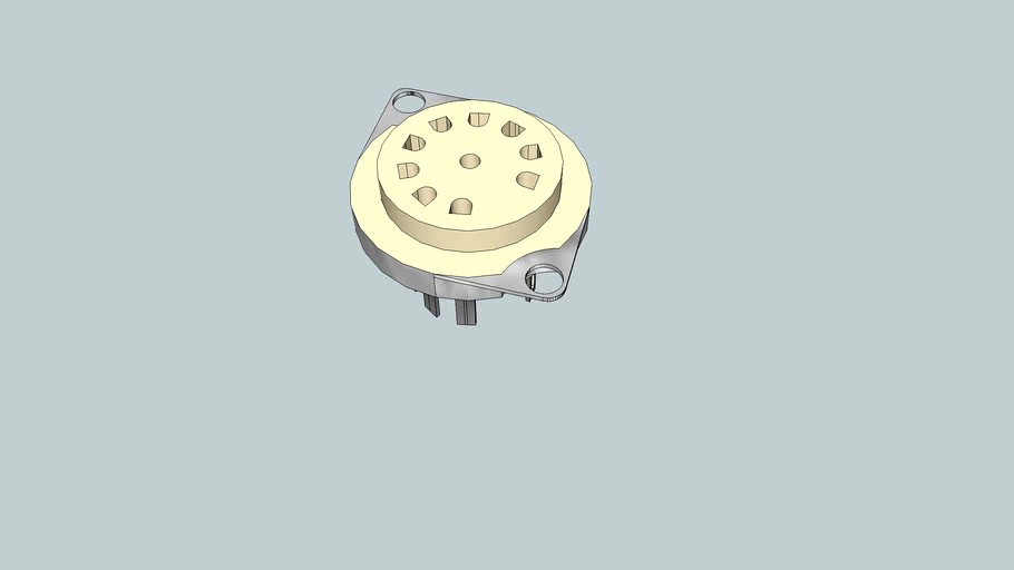 Tube 9-pin socket 3d model