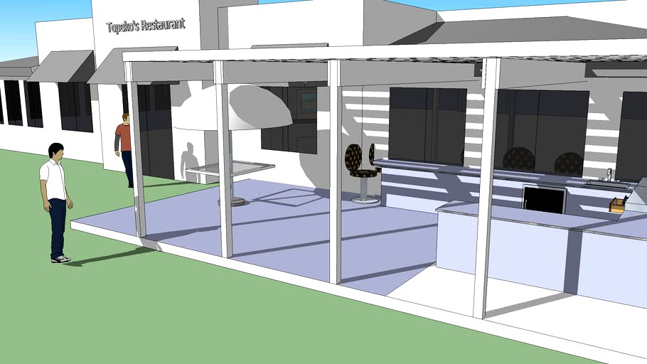 restaurant exterior design 3d model