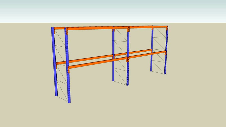 LR Dexion Dexion Pallet Racking (2 Levels) 3d model