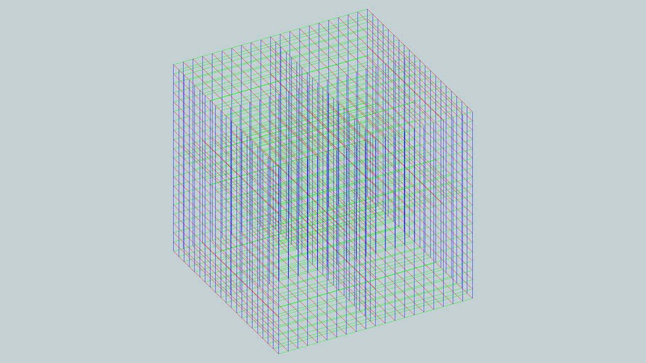 Enclosed 3-Dimensional Quadrant Section-Grid 3d model