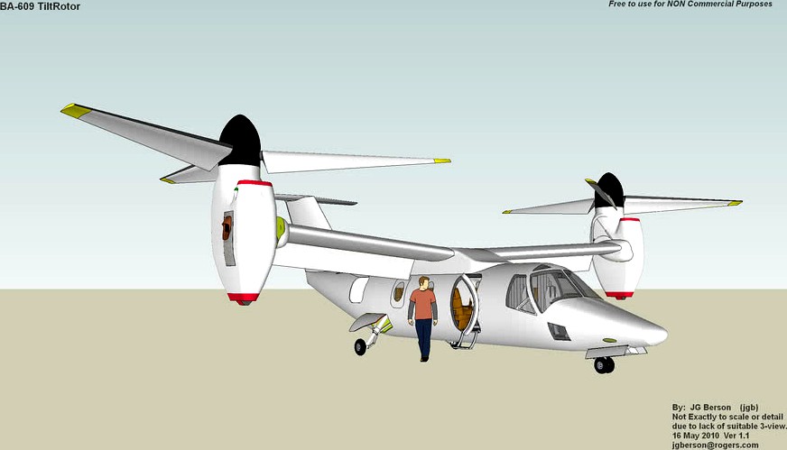 Agusta-Bell BA-609 TiltRotor (Detailed)2] 3d model
