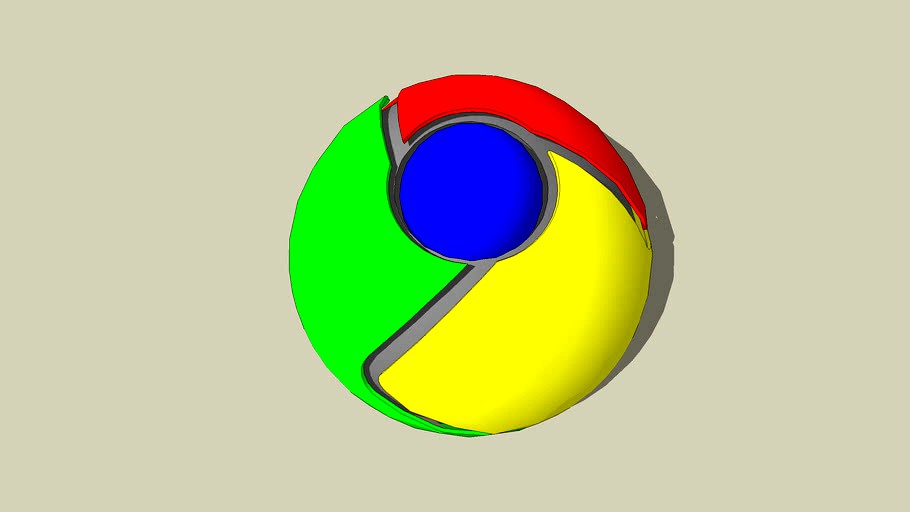 Google Chrome Logo 3d model