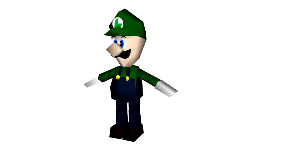 luigi in super mario 64 3d model