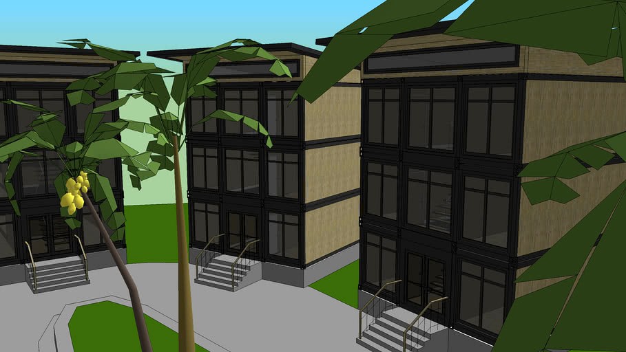 Multiplex project with shipping containers 3d model