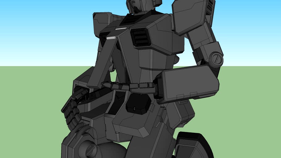 RX-78-2J kneeling pose w/open cockpit 3d model