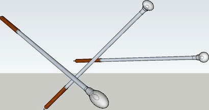 Glass blowing rod angles 3d model