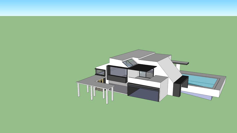 Simple Concept Modern house Model 3d