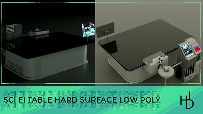 Sci fi table hard surface 3d model