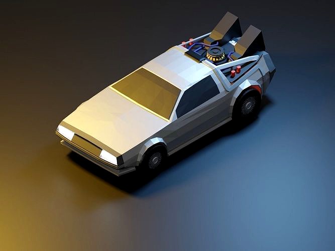 Low poly Delorean Car 3D model