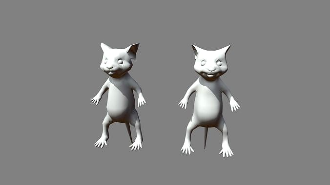 Cartoon mouse base mesh 3d model