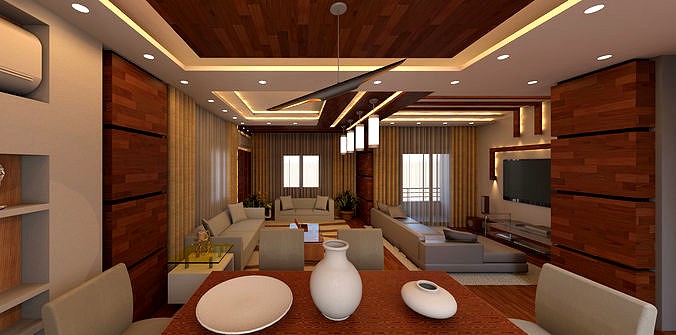 Revit Dining and living room 3d model