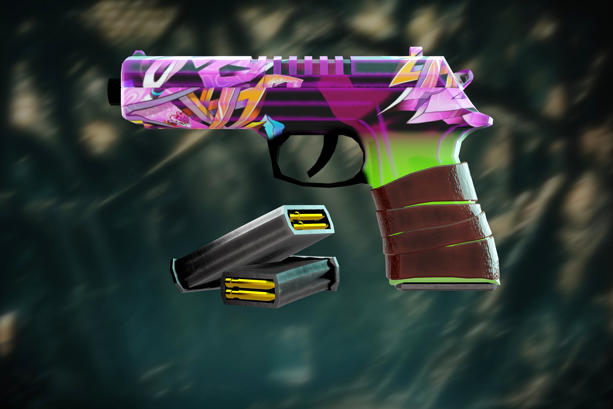 stylized Gun Low-poly 3D model