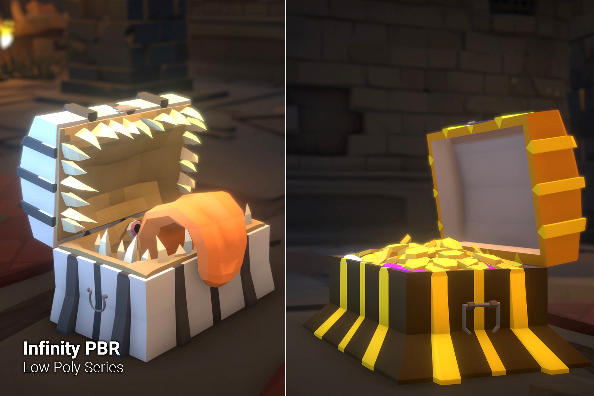 Low Poly Character - Mimics & Chests & Loot - Fantasy RPG 3d model