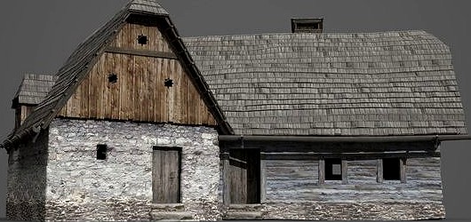 The Triangle is an ancient folk house in the Middle Ages 3d model