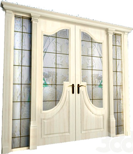 Двойные двери межконатные 3d model