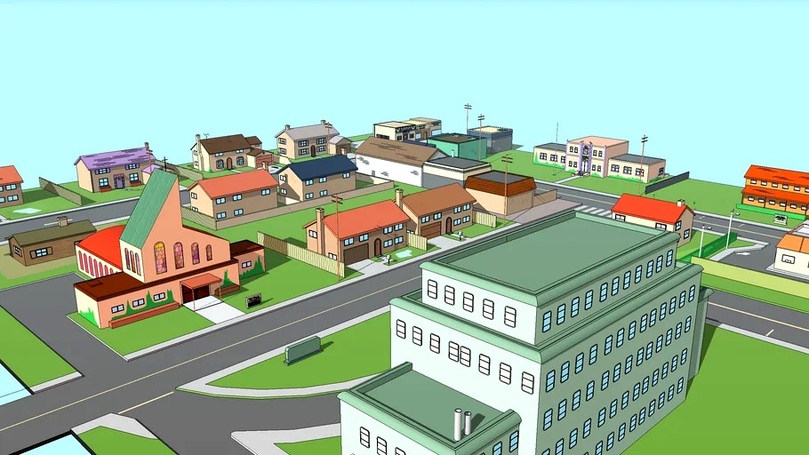 Springfield ( The Simpsons ) 3d model