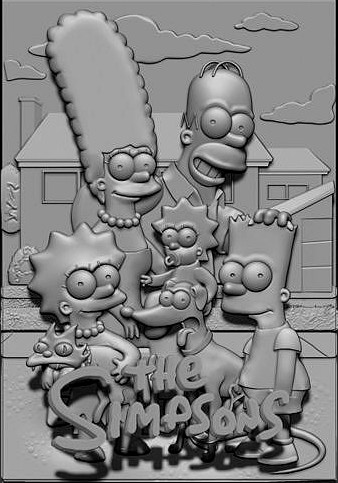 3d STL model for CNC the Simpsons