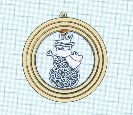 Snowman Gyro Christmas Ornament by rkxone 3d model